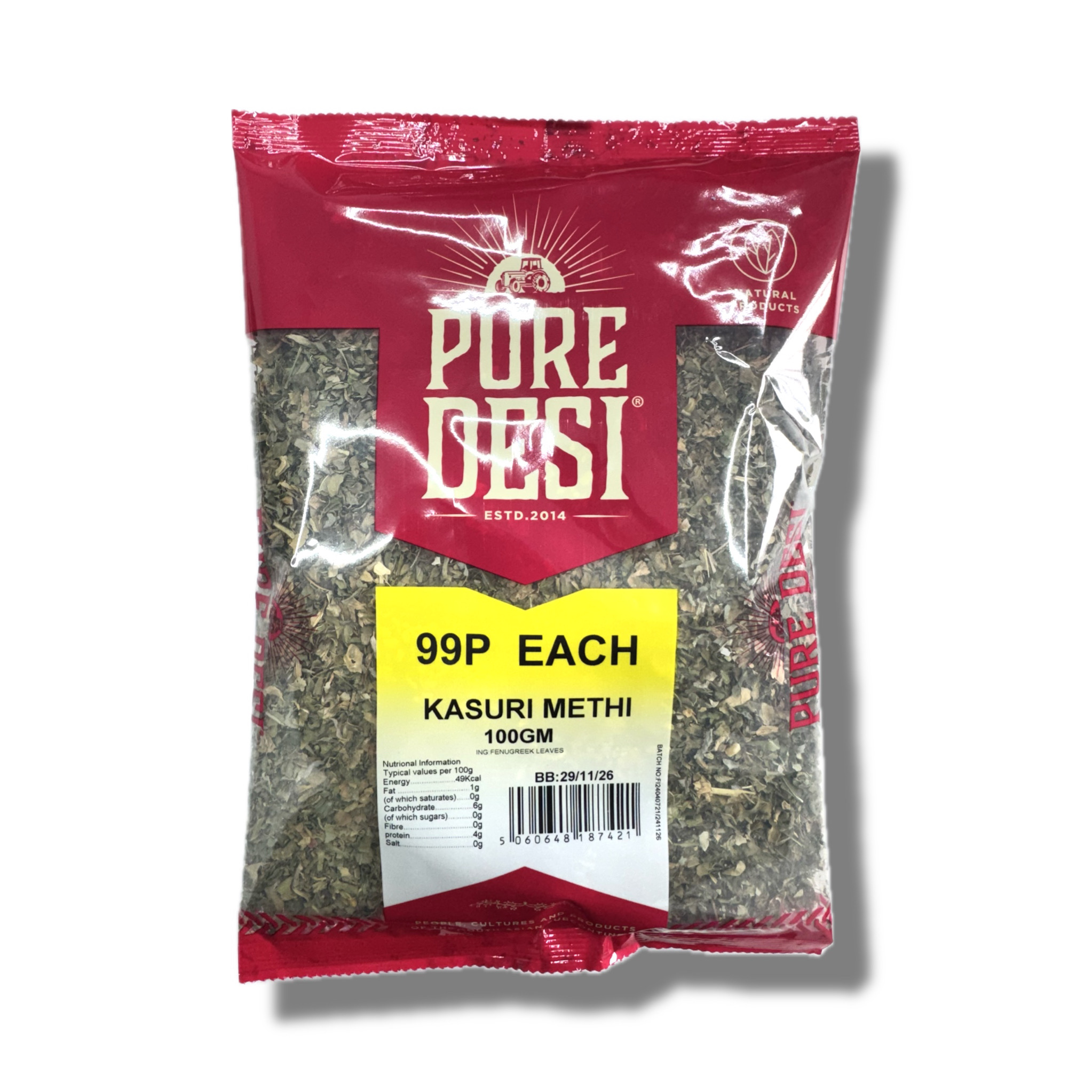 KASURI METHI - 15 X 100GM - RRP 99p - Wholespices