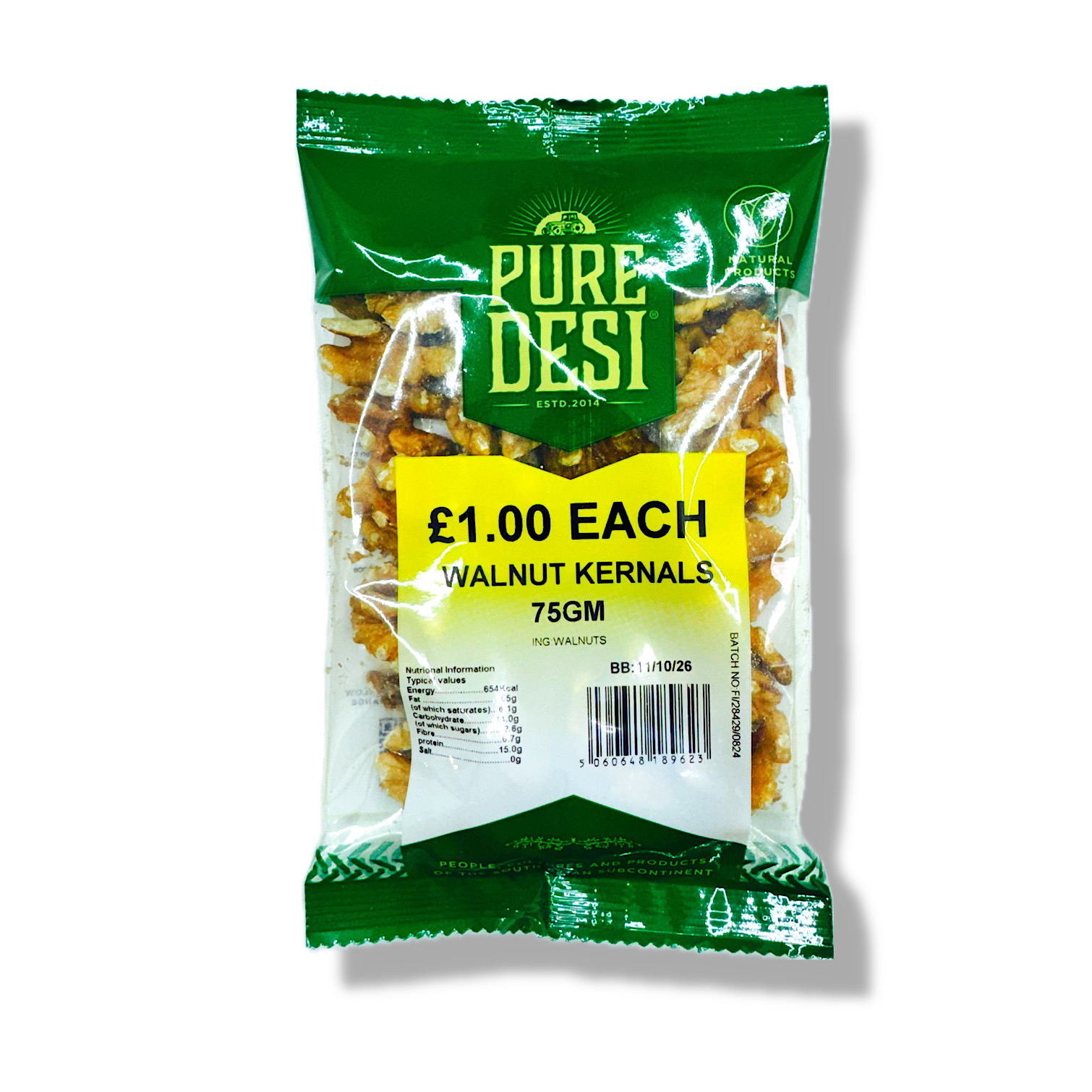 WALNUT KERNELS - 20 X 75 - RRP 1.00 - Wholespices